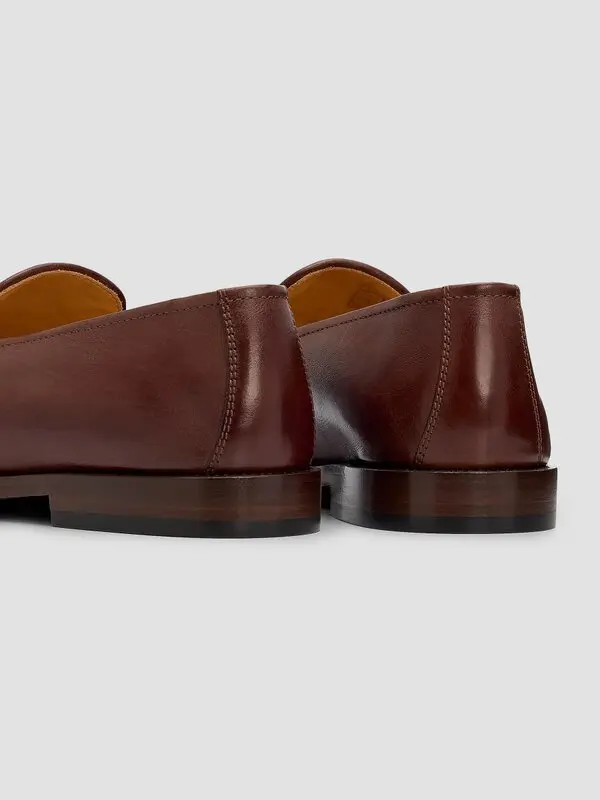 Brunello Cucinelli Woven Leather Penny Loafers - Burnt