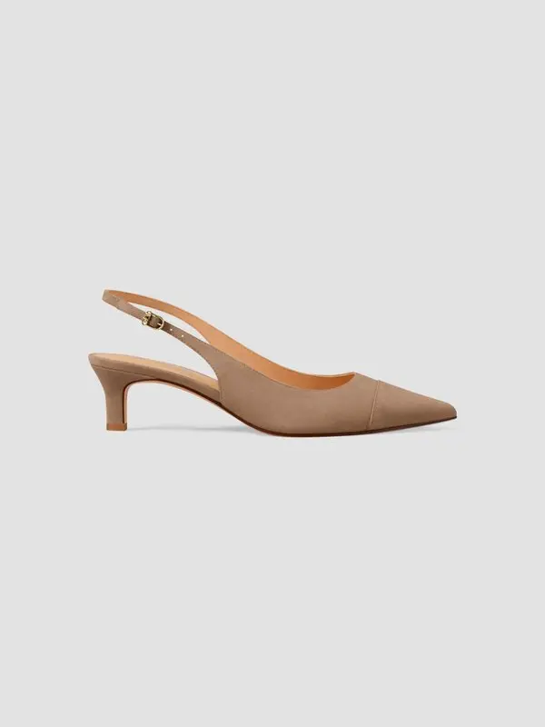 Michael Kors Amara Cap Toe 55mm Suede Slingback Pumps