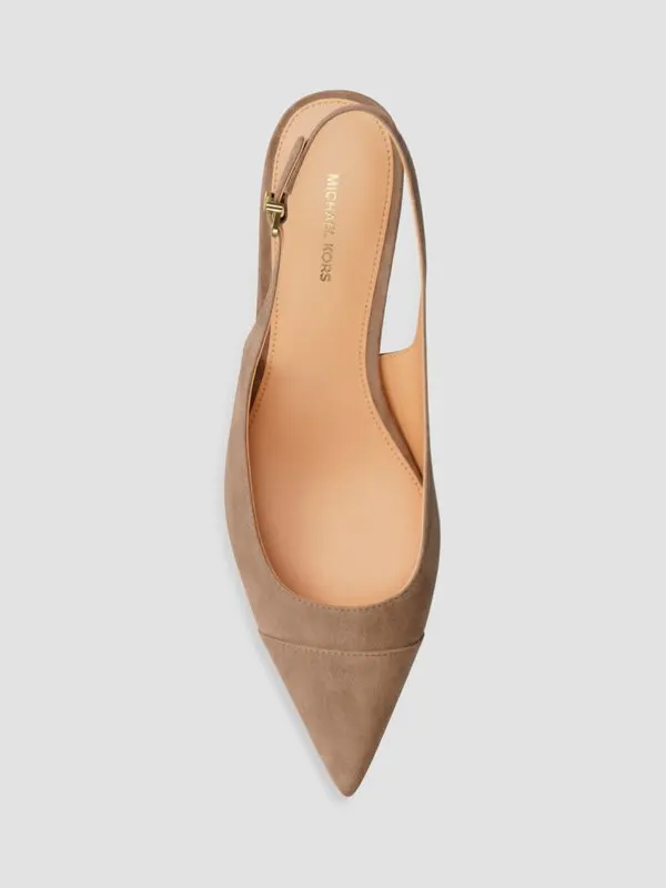 Michael Kors Amara Cap Toe 55mm Suede Slingback Pumps