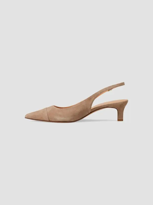 Michael Kors Amara Cap Toe 55mm Suede Slingback Pumps