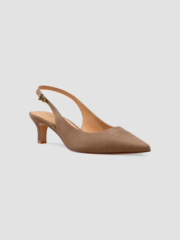 Michael Kors Amara Cap Toe 55mm Suede Slingback Pumps