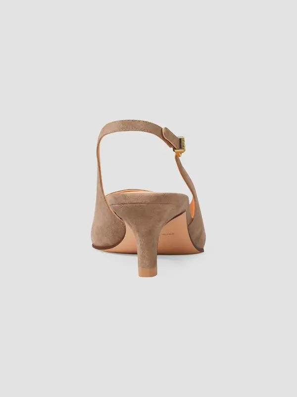 Michael Kors Amara Cap Toe 55mm Suede Slingback Pumps