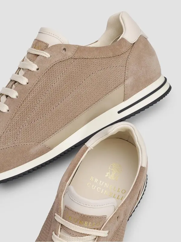 Brunello Cucinelli Textured Suede Low-top Sneakers