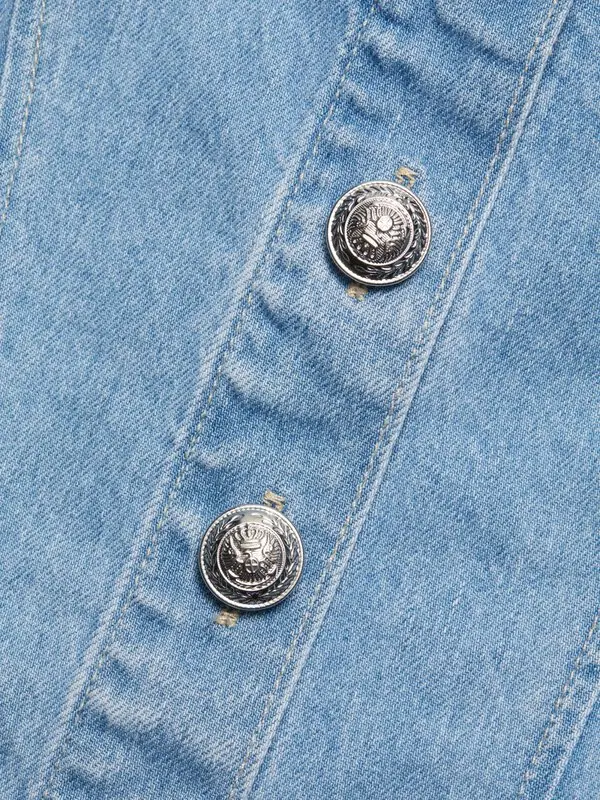 L'Agence Saga Denim Button-front Tank