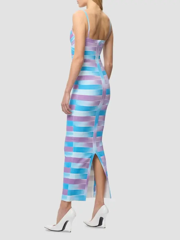 Herve Leger The Cara Ombré Stripe Gown