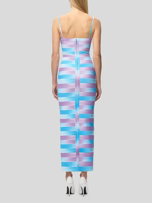 Herve Leger The Cara Ombré Stripe Gown