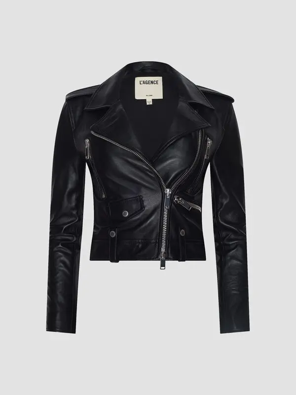 L'Agence Blakely Leather Biker Jacket