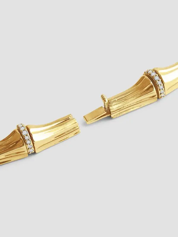 ANABEL ARAM Bamboo 18k--plated & Crystal Necklace