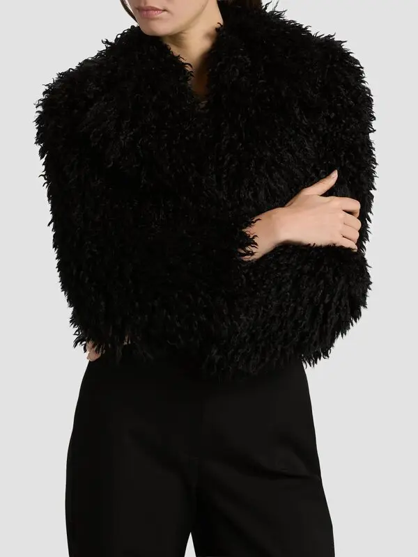 L'Agence Aura Faux-fur Cropped Coat