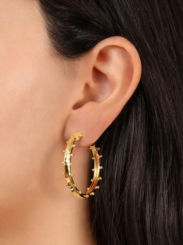 ANABEL ARAM Milos 18k--plated Medium Studded Hoop Earrings