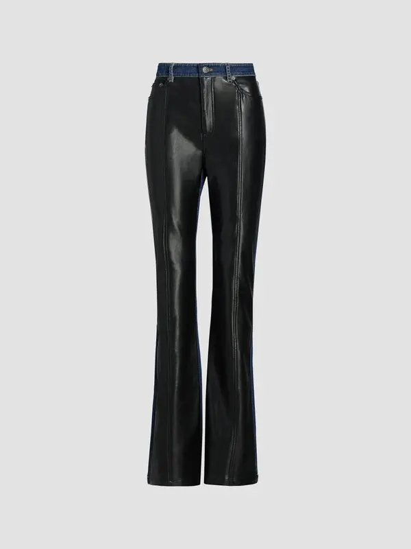 Cinq À Sept Joan Faux-leather Panel Jeans