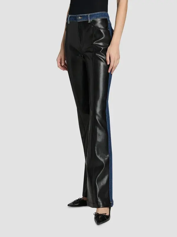 Cinq À Sept Joan Faux-leather Panel Jeans