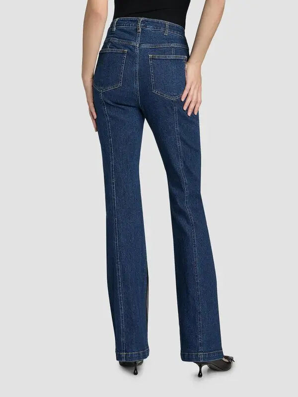 Cinq À Sept Joan Faux-leather Panel Jeans