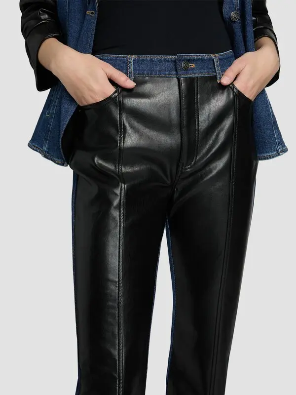 Cinq À Sept Joan Faux-leather Panel Jeans