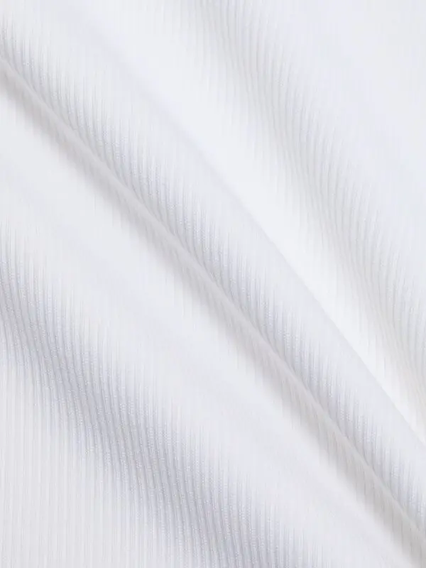 Veronica Beard Britney Puff Shoulder Rib-knit Top - White