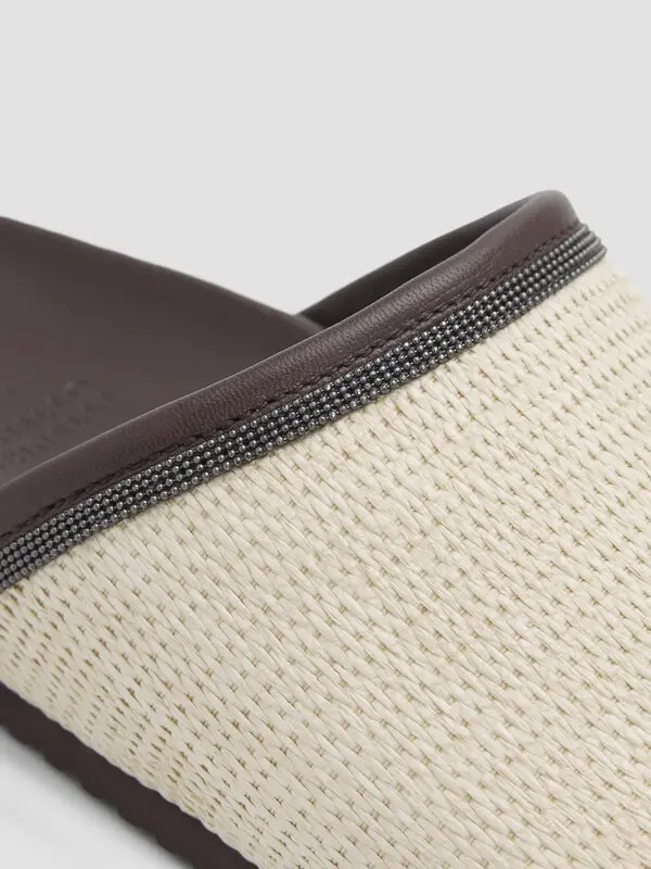 Brunello Cucinelli Micro Raffia Slippers