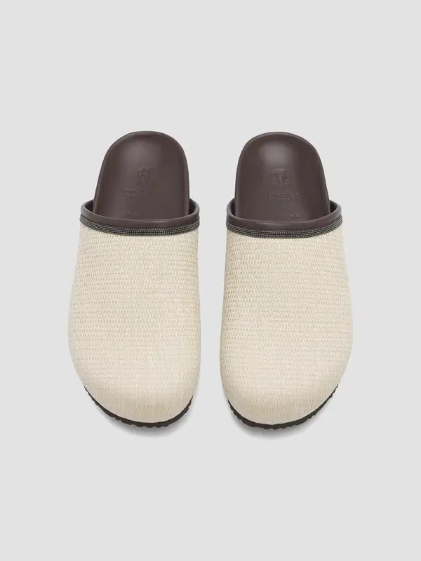 Brunello Cucinelli Micro Raffia Slippers