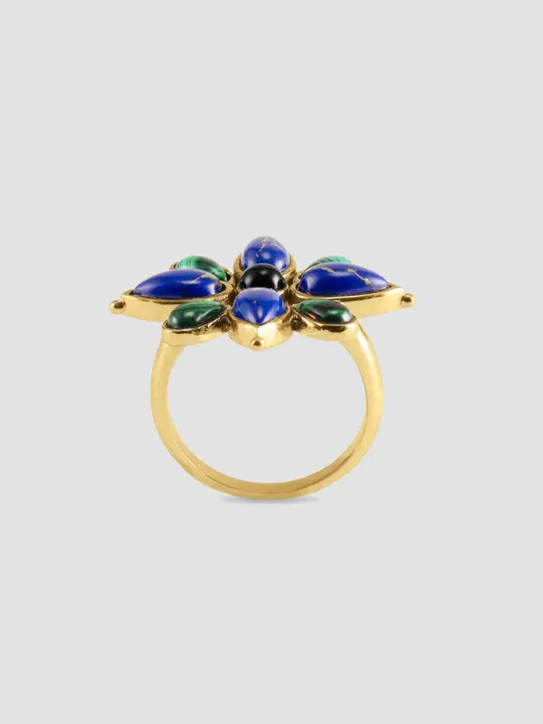 ANABEL ARAM Forza 18k--plated & Multi-gemstone Flower Ring