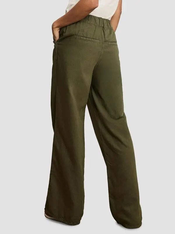 Veronica Beard Kasey Wide-leg Flat Front Pants - Army