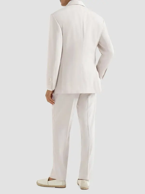 Brunello Cucinelli Délavé Silk Twill Tuxedo With One And A Half Breasted Blazer And Trousers