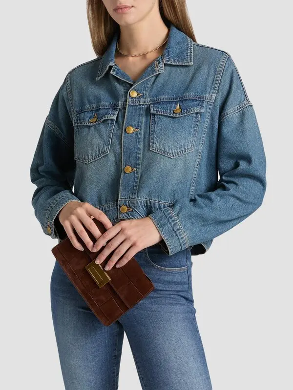 L'Agence Vianney Hi-lo Cropped Denim Jacket