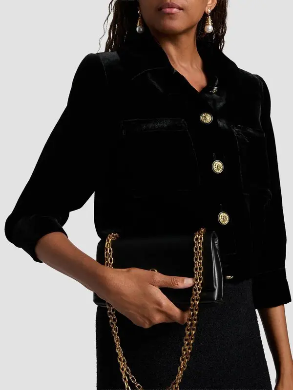 L'Agence Jia Cropped Velvet Jacket