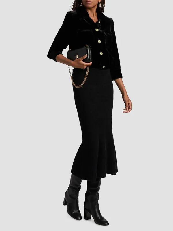 L'Agence Jia Cropped Velvet Jacket