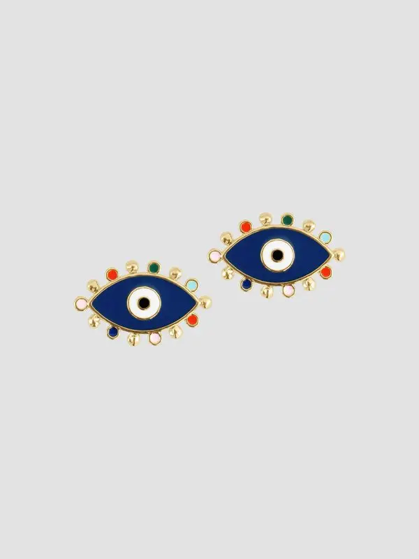 ANABEL ARAM Milos 18k-gold-plated & Enamel Evil Eye Stud Earrings