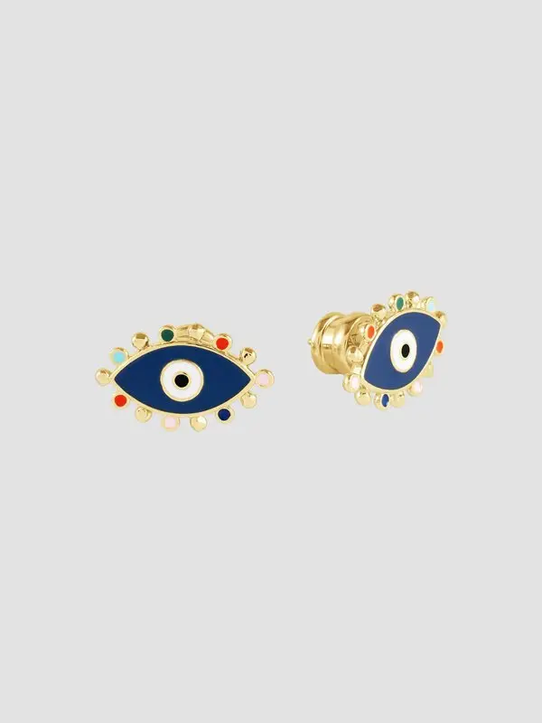 ANABEL ARAM Milos 18k-gold-plated & Enamel Evil Eye Stud Earrings