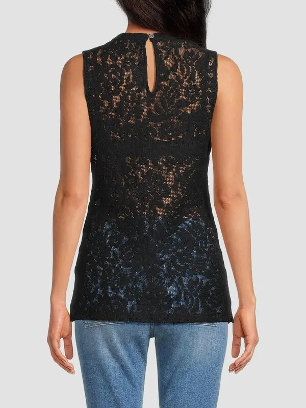 Veronica Beard Serenka Sleeveless Open-lace Top