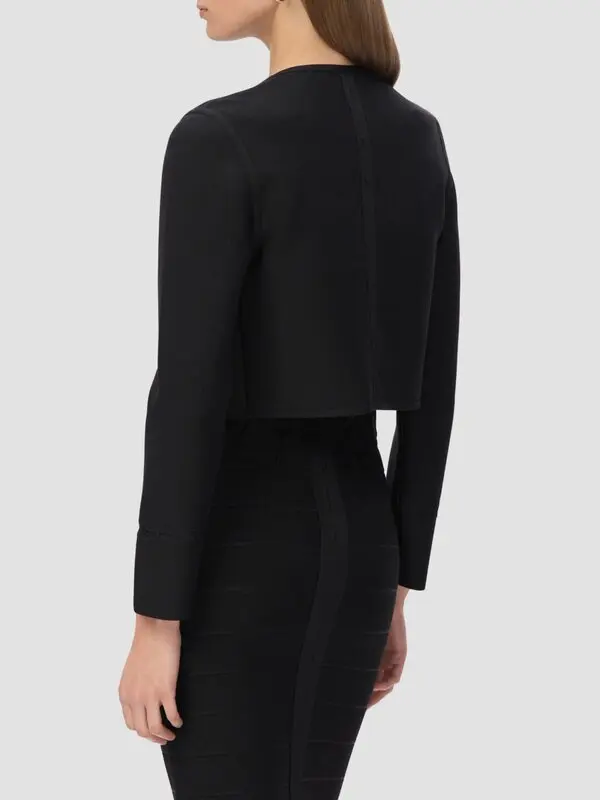 Herve Leger Lucia Rib-knit Crop Jacket