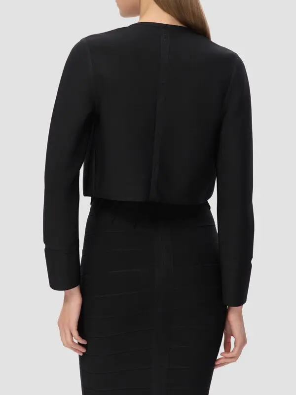 Herve Leger Lucia Rib-knit Crop Jacket
