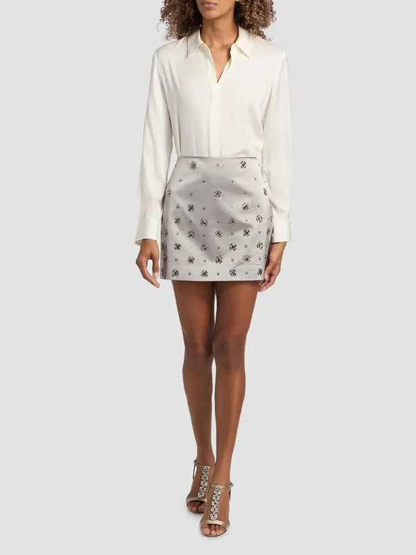 Veronica Beard Olenna Crystal-embellished A-line Miniskirt