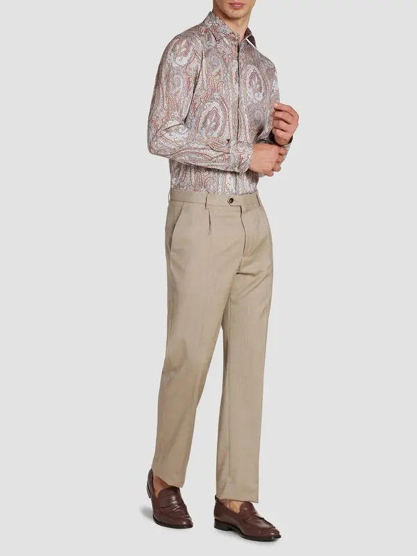 Etro Paisley Cotton Button-front Shirt - Printed Grey Base