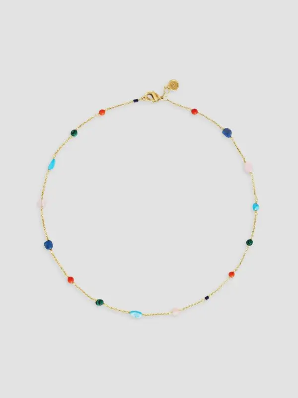 ANABEL ARAM Milos 18k-gold-plated & Natural Stone Beaded Necklace