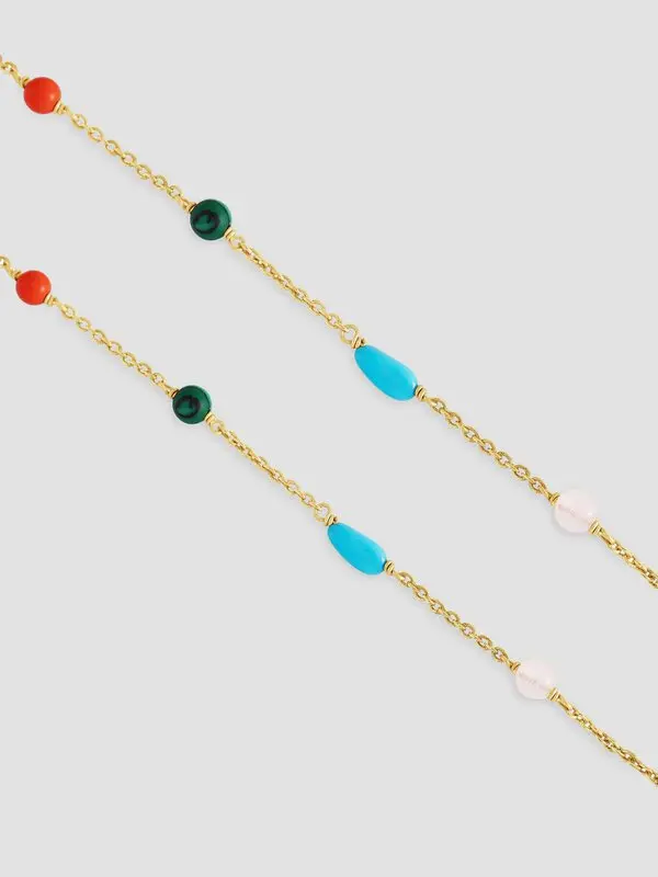 ANABEL ARAM Milos 18k-gold-plated & Natural Stone Beaded Necklace