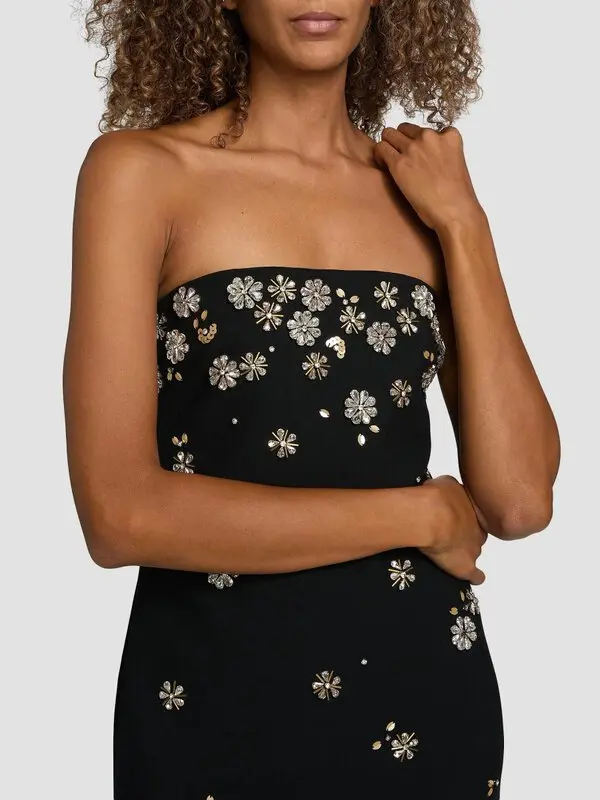 Cinq À Sept Samia Tumbling Flowers Strapless Minidress