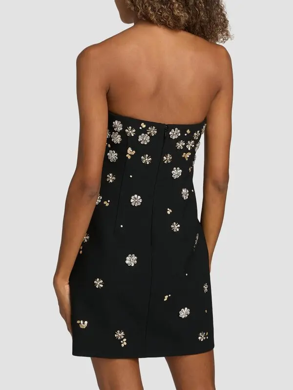Cinq À Sept Samia Tumbling Flowers Strapless Minidress