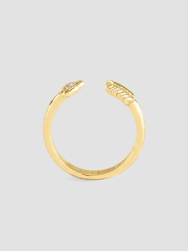 ANABEL ARAM Heart 18k--plated & Cubic Zirconia Arrow Cuff Ring