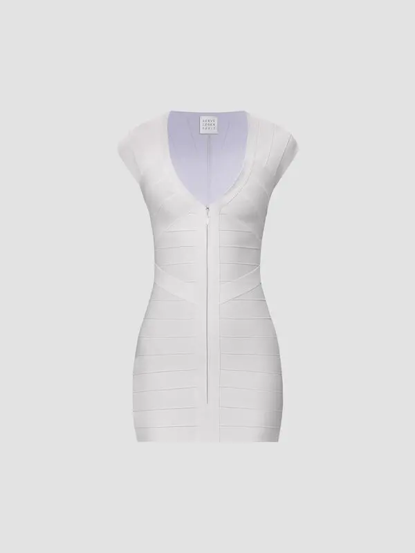 Herve Leger The Champagne Bandage Minidress - Alabaster