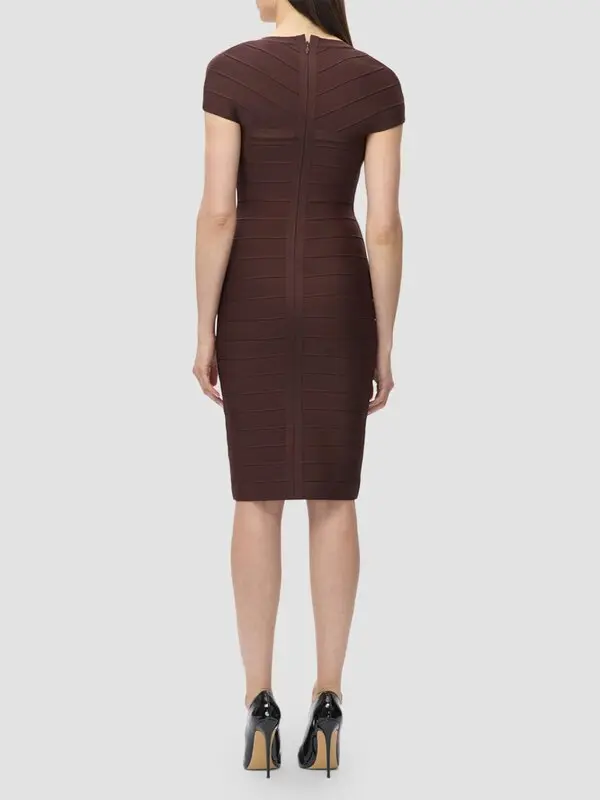 Herve Leger The Premiere Bandage Midi-dress - Walnut