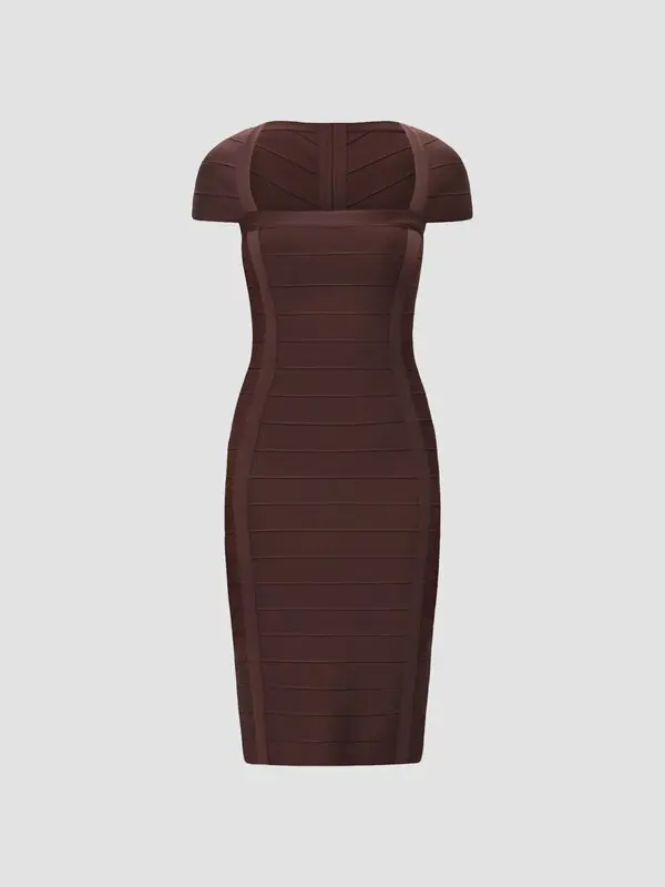 Herve Leger The Premiere Bandage Midi-dress - Walnut