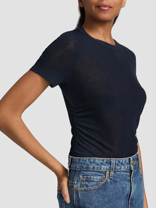 Veronica Beard Remus Slub T-shirt - Navy