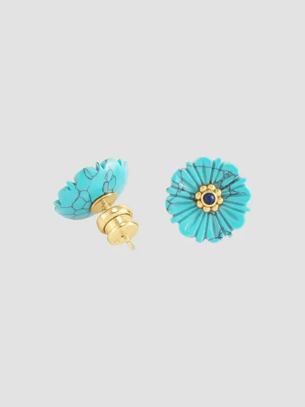 ANABEL ARAM Milos 18k-gold-plated & Carved Flower Stud Earrings