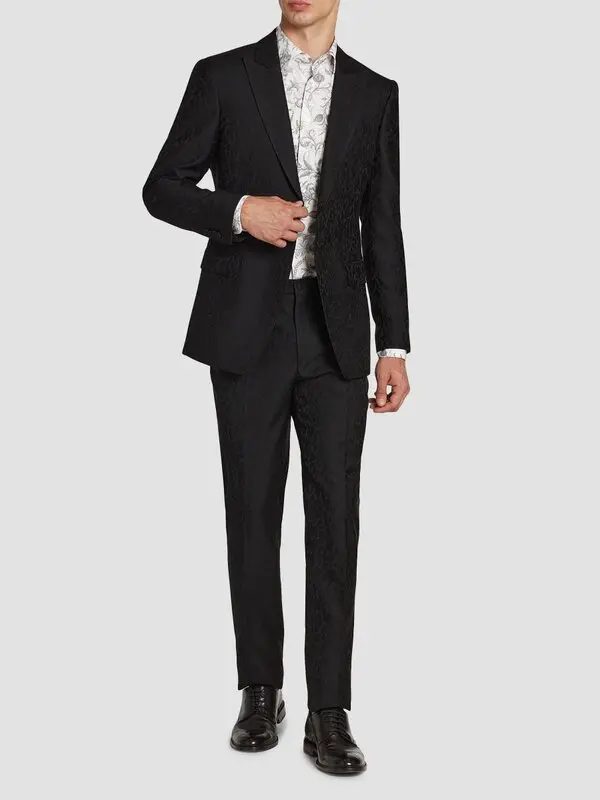 Etro Roma Tonal Animal-print Straight-leg Trousers