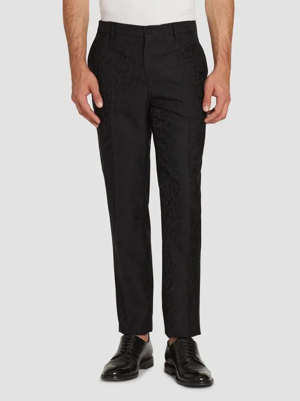 Etro Roma Tonal Animal-print Straight-leg Trousers