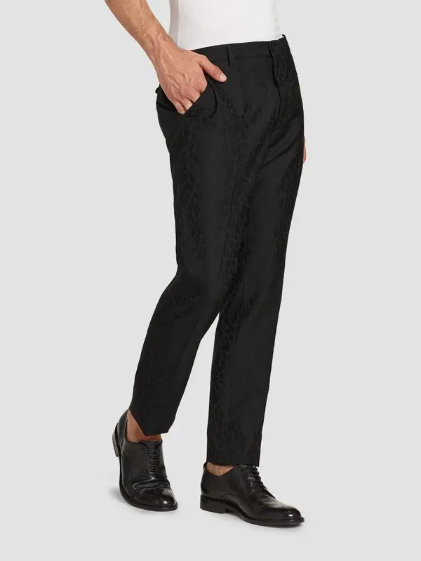 Etro Roma Tonal Animal-print Straight-leg Trousers