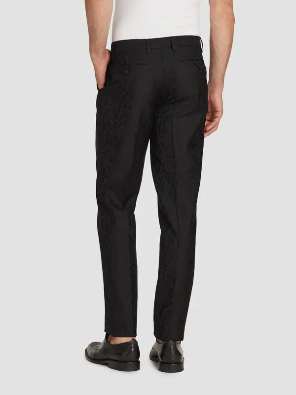 Etro Roma Tonal Animal-print Straight-leg Trousers