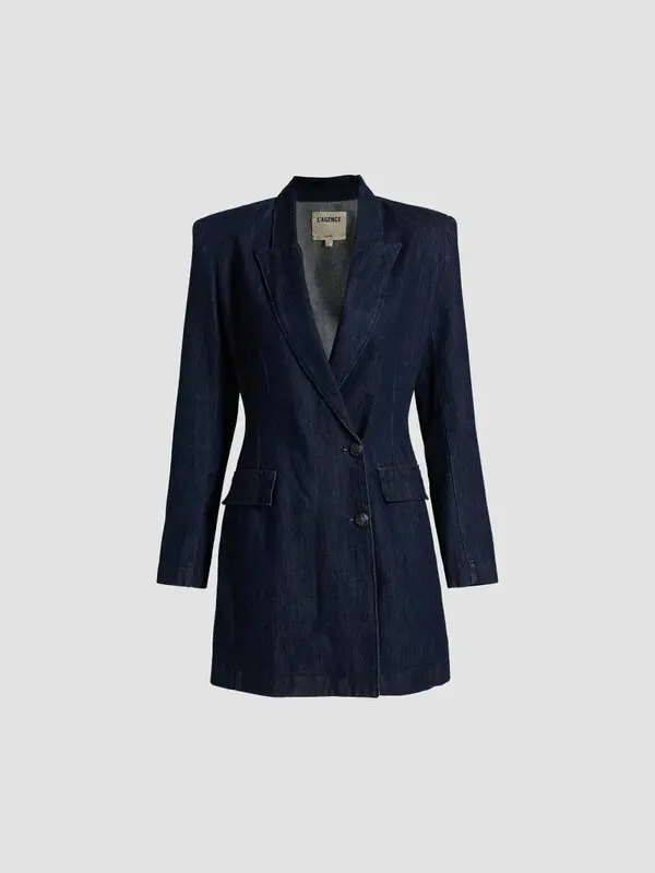 L'Agence Kylan Denim Blazer Minidress