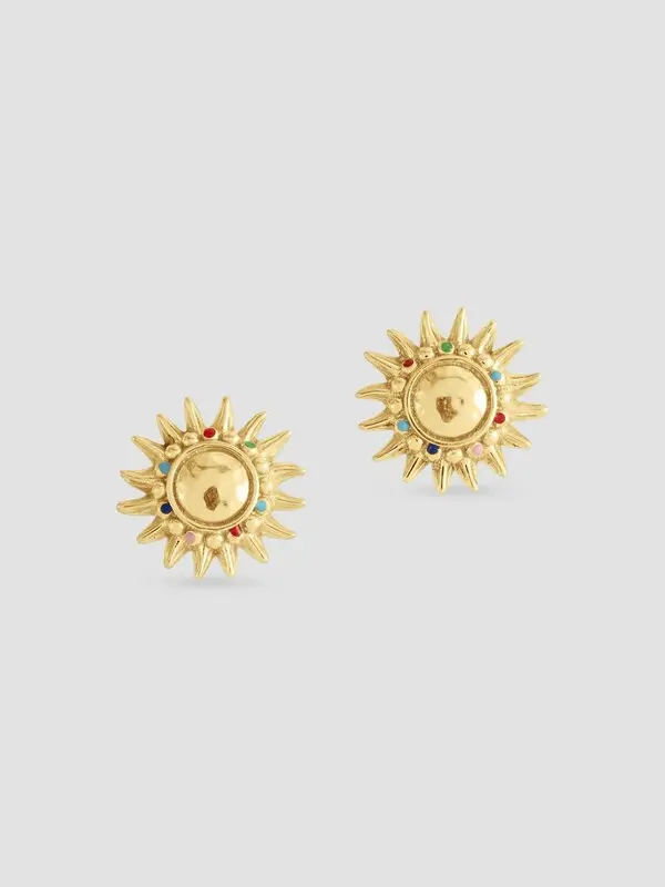 ANABEL ARAM Milos Soleil 18k-gold-plated & Enamel Stud Earrings